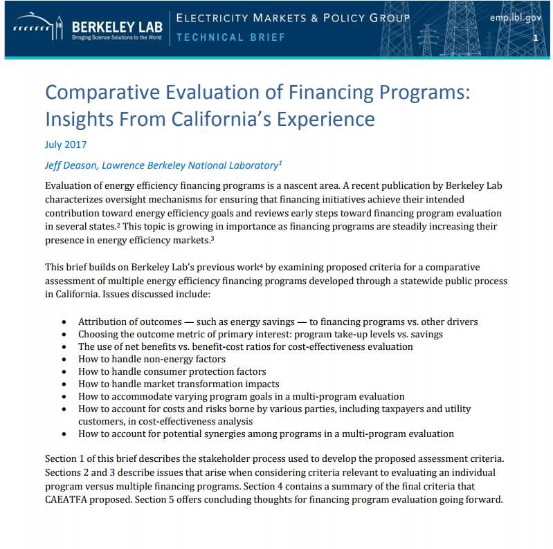 How should energy efficiency financing programs be assessed? | Energy ...